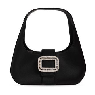 Roger Vivier Pilgrim Satin Schultertasche - - Bags - Damen - Schwarzk - ONE SIZE