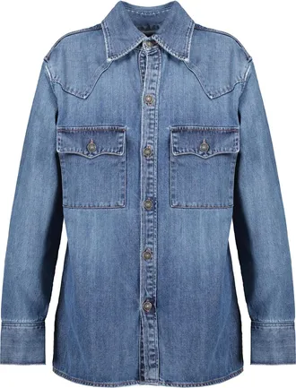 Made In Tomboy Chemise Sara Denim Coton Bleu