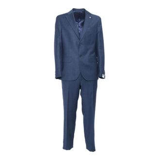 Lubiam Einreiher Anzug - - Suits - Herren - Blau - XL