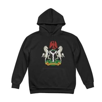 Generic Sweat &Agrave; Capuche Patriotique Nigeria Embl&egrave;me National Amusant Embl&egrave;me National Imprim&eacute; Graphique Sweat &Agrave; Capuche avec Poches Doublure Polaire Unisexe S