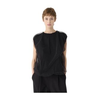 Meimeij Femme, Tops, Noir, Taille: 36 FR Haut sans manches