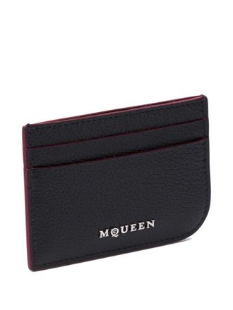 Alexander McQueen Logo-Print Leather Card Case - Black