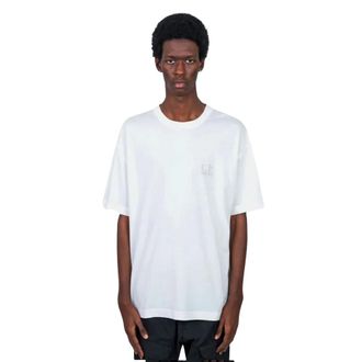 C.P. Company C.p. Company, Homme, Tops, Blanc, Taille: XL Logo 103 T-Shirt &agrave; Manches Courtes