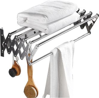 Generic Wandtrockner Ausziehbarer Wand-Wäschetrockner klappbar Rostfreier Stahl Trockner für drinnen draußen Wall Mounted Laundry Clothes Drying Rack (Color :