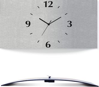 Artland Wanddeko Wanduhr ohne Tickgeräusche Alu Quarzuhr 50x25 cm Eckig Lautlos 3D Design Schlichtes Design Modern S7KZ