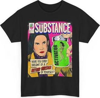 Generic The Substance T-Shirt Graphique T-shirt Halloween Chemise Unisexe Cadeau pour Lui Cadeau pour Elle Noir Coton Lourd, multicolore, XL