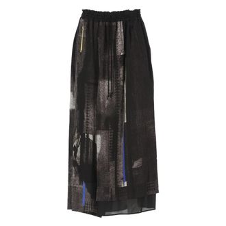 Yohji Yamamoto Anthrazitfarbener Rock mit elastischem Bund und Kordelzug - - Skirts - Damen - Grau - S