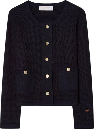 Busnel Femme, Pulls, Bleu, Taille: 38 FR Estelle Textured Cotton Cardigan