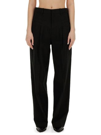 Isabel Marant Hemp and Viscose Blend Trousers - Black