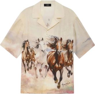 Amiri Homme, Chemises, Beige, Taille: M Horses Camp Shirt