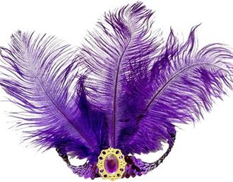 Generic Bandeaux &agrave; plumes pour femme - Accessoire de f&ecirc;te &agrave; plumes - Pour f&ecirc;te discoth&egrave;que, bal de fin dann&eacute;e, carnaval, carnaval - Violet - Taille unique