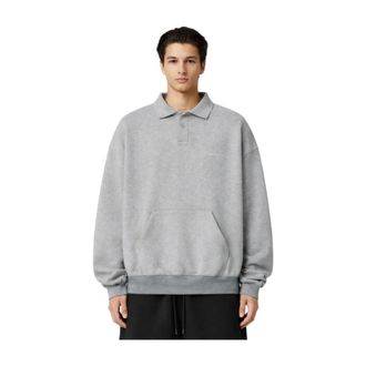 Fear of God Homme, Sweatshirts et sweats &agrave; capuche, Gris, Taille: XS SweaT-shirt Polo Signature Ann&eacute;es 90