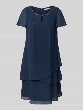 Christian Berg Cocktail Knielanges Cocktailkleid mit Schl&uuml;sselloch-Ausschnitt