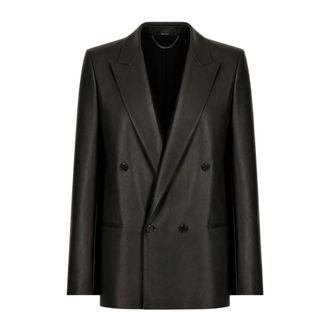 Gucci Soft Nappa Zweireihiger Blazer - - Jackets - Damen - Schwarzk - S