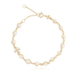 Tory Burch Femme, Accessoires, Jaune, Taille: ONE Size Glass Pearl Bracelet