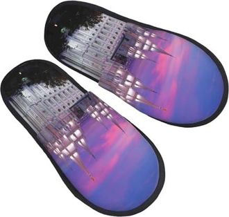 Generic Temple Mormon De Salt Lake City Femme Homme Pantoufles Confortable Chaussures De Maison Doux Chaussons Pour Ext&eacute;rieur Hiver Maison M