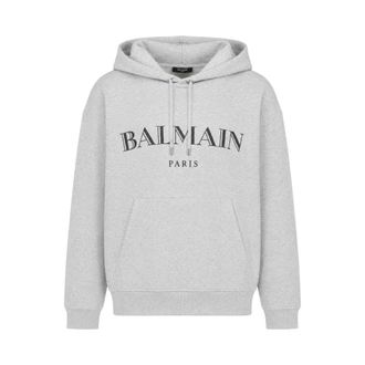 Balmain Vintage Print Hoodie - - Sweatshirts & Hoodies - Herren - Grau - M