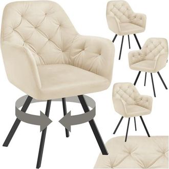 TecTake Lot de 4 Chaise pivotante de Salle &agrave; Manger Moderne Fauteuil salon Chaise Ergonomique Rembourr&eacute;e Confortable Chaise Design Meuble salon pour Salle &agrave; m