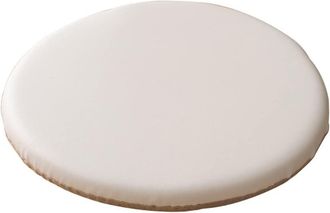 Generic Abnehmbare Runde Stuhlkissen Memory-Schaum-Stuhlpolster,Rutschfestes Rund Sitzkissen Aus Leder,Geeignet for B&uuml;ro, Wohnzimmer, Esszimmer(Ivory White,38