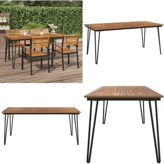 vidaXL Gartentisch Haarnadel-Tischbeine 180x90x75 cm Akazie Massivholz - Gartentisch - Esszimmertisch - Terrassenm&ouml;bel - Akazienholz - Outdoor M&ouml;bel - Home