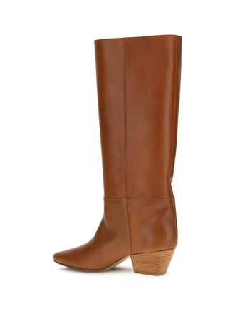 Forte_Forte Womens Knee-High Leather Boots Tan