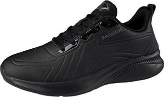 Generic Baskets pour homme - Noir - Chaussures de course l&eacute;g&egrave;res - Couleur unie - Semelle &eacute;paisse - Chaussures de sport antid&eacute;rapantes - Chaussures d&eacute;contract