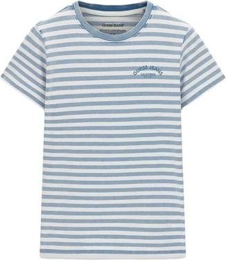 Guess T-shirt ray&eacute; &agrave; logo imprim&eacute; en coton m&eacute;lang&eacute;