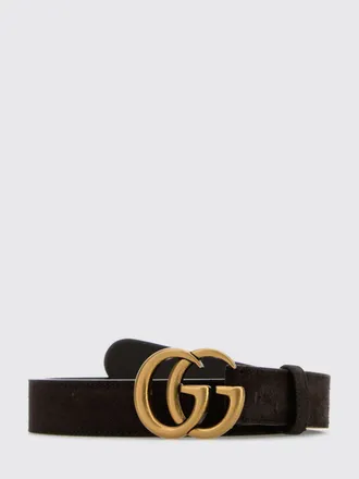 Gucci G&uuml;rtel aus Wildleder von mit GG-Monogramm-Schnalle in Gold-Finish