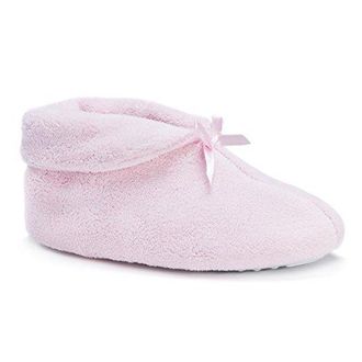 Muk Luks Femme Terry Cuff Slipper Booties Chausson, Rose, Medium