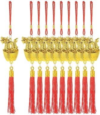 NUOBESTY 10 Stück Teiliges Chinesisches Neujahrs-deko Robusten Kunststoff-drachenanhängern und Farbigen Quasten Traditionelle Hängende Glücksbringer zur Wand T