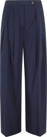 Semicouture Femme, Pantalons, Bleu, Taille: 34 FR Camelia Pleated Pantalons