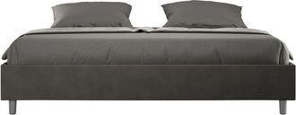 ITYhome Azelia graues Mikrofaser-Polsterbett 180x190