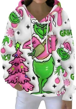 Generic Le Grinch Sweat A Capuche Femme De Sweatshirts Polaire Moche Pyjama Vetement Sweet Adulte Femmes Deguisement Pulls The Costume Christmas 2025 Noël Noe
