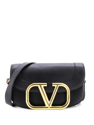 Valentino Garavani sac &agrave; bandouli&egrave;re Supervee en cuir m&eacute;dium - Noir