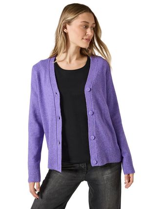 Cecil Damen B253799 Cardigan Mit Knopfleiste, Lilac Melange, XXL EU