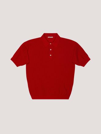 Circolo 1901 Eyelet pattern polo shirt Carmine / L