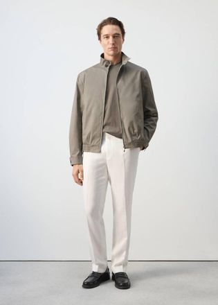 Mango Blouson 100 % coton d&eacute;perlant marron moyen - Homme - XXL - MANGO MAN