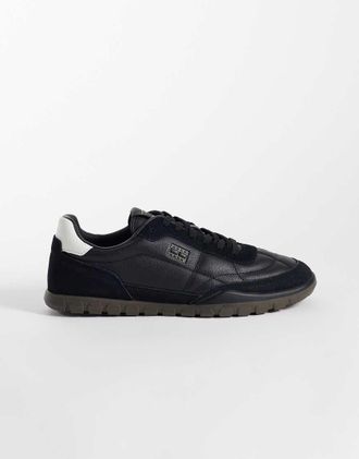 Tommy Jeans Baskets basses en cuir v&eacute;ritable de qualit&eacute; sup&eacute;rieure - Noir