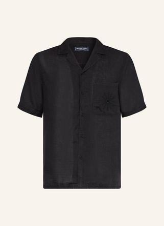 Frescobol Carioca Frescobol Carioca Resorthemd Alves Relaxed Fit Aus Leinen schwarz