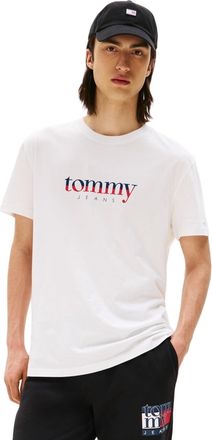 Tommy Jeans Herren T-Shirt Kurzarm Tee Regular Fit, Wei&szlig; (Ecru), L