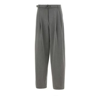 Liu Jo Femme, Pantalons, Gris, Taille: 36 FR Pantalon Palazzo avec Ceinture