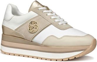 Geox Femme D New KENCY A Basket, White/Lt Taupe, 39 EU