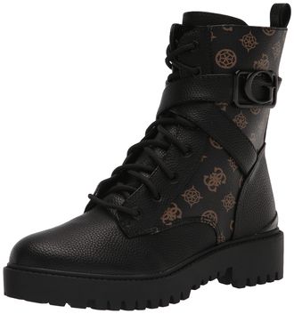 Guess Damen Orana Springerstiefel, schwarz/braun, 40.5 EU