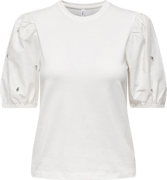 Only Onlemme Life S/S O-Neck Puff Mix Top JRS