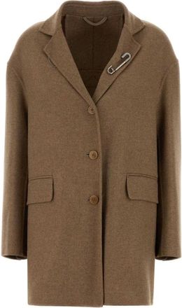 Ermanno Scervino Femme, Manteaux, Brun, Taille: 36 FR Cappotto Monopetto