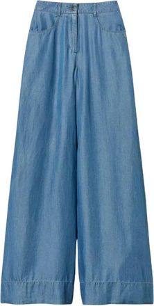 Twinset Femme, Jeans, Bleu, Taille: 40 FR Pantalon Palazzo en Denim