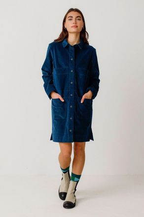 SKFK Damen vegan Hemdkleid Gaila Blau