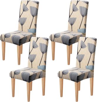 Dioxide Stuhlhussen Moderne Sitzbezüge mit Druckmuster, Elegante Sitzbezug mit Muster Universal Hussen Für Stühle, Chair Cover Pflegeleichte für Bankett,Resta