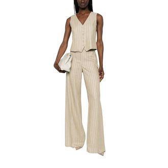 Pennyblack Femme, Pantalons, Beige, Taille: 42 FR Wide Pantalons