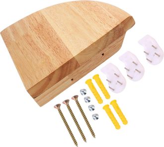 Valiclud Schwebendes Holz Eckregal aus Gummibaum mit F&auml;cherf&ouml;rmigem Design Wandregal zur Eckmontage f&uuml;r Wohnzimmer Aufbewahrung